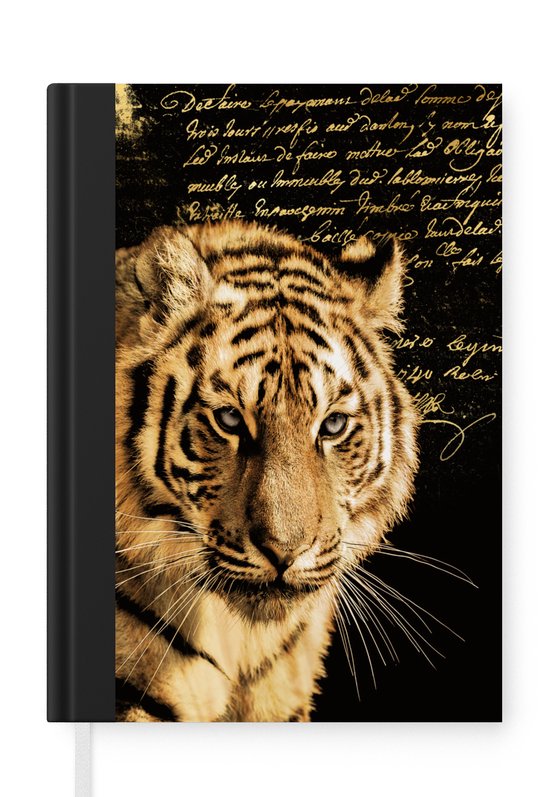 Carnet - Carnet d'écriture - Tigre - Texte - Or - Carnet - Format A5 ...