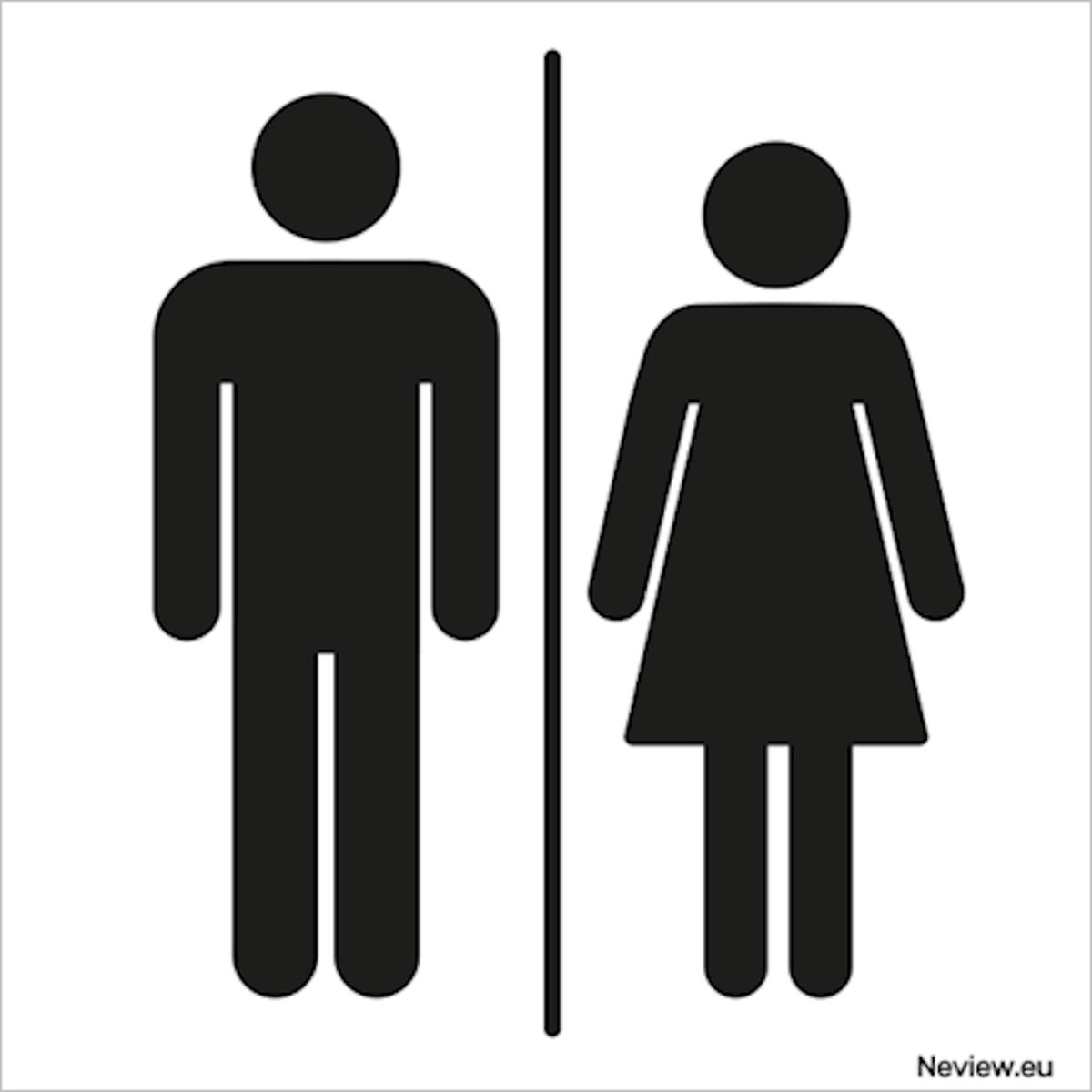Sticker WC/Toilet - Mannen/Vrouwen - 10 x 10 cm - Voor binnen & buiten ...