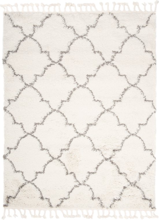 Tapiso Boho Vloerkleed Tapijt Met Kwastjes Hoogpolig Slaapkamer Maat ...