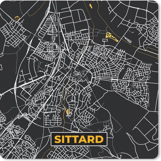 Muismat Klein - Sittard - Black and Gold - Stadskaart - Kaart ...