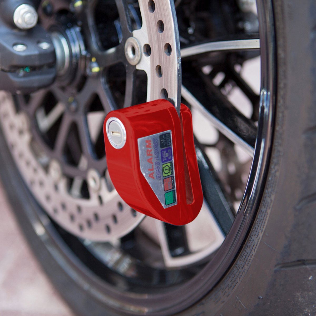 VINZ Elbroes Schijfremslot Alarm / Remschijfslot met alarm – 6 mm ...
