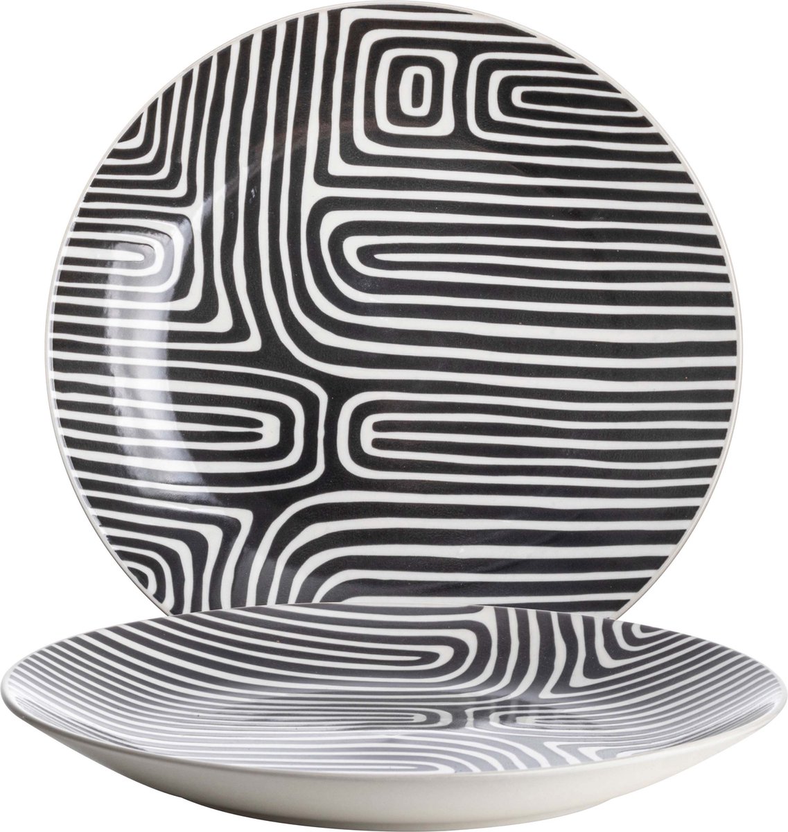 Gusta Table Tales - Bord - Zwart Wit - Maze - ø26,5 cm | bol.com