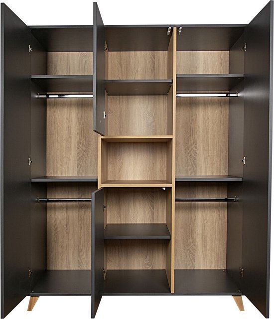 Quax Loft 4-Deurskast - Grey | bol.com