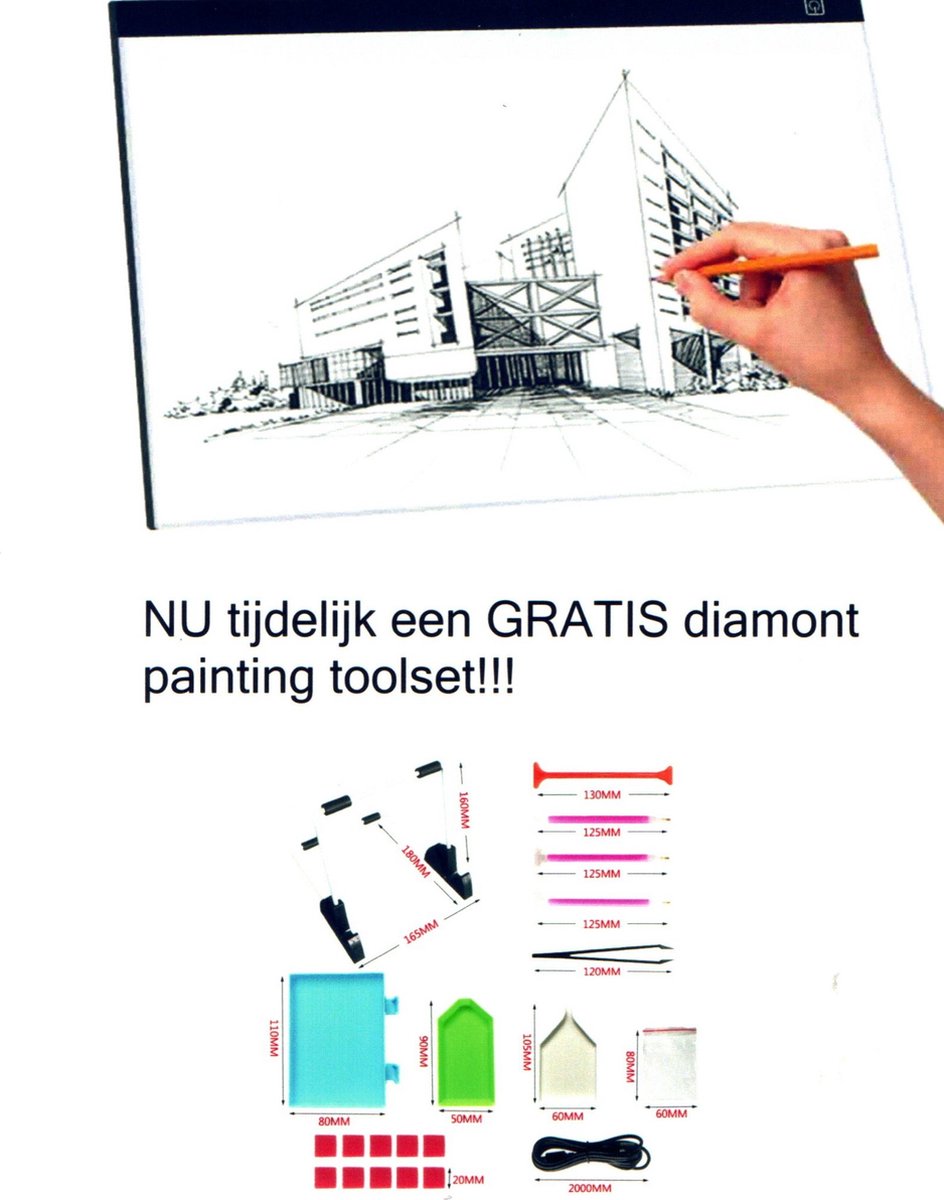 A2 LED pad - Lichtbak - Tekentafel - Lightpad - Lichtbox - met gratis ...