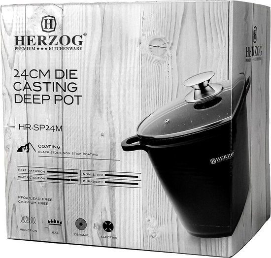 Herzog 24cm Die Casting Deep Pot | bol