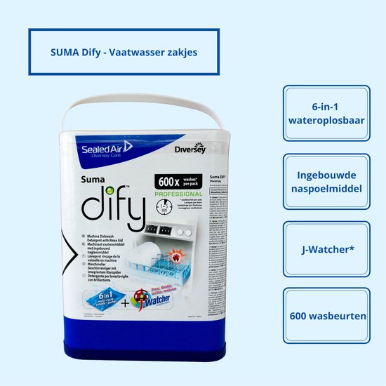 Suma DIFY MA1 - 3KG - Professionele Vaatwasser Sachets - J-Watcher | bol