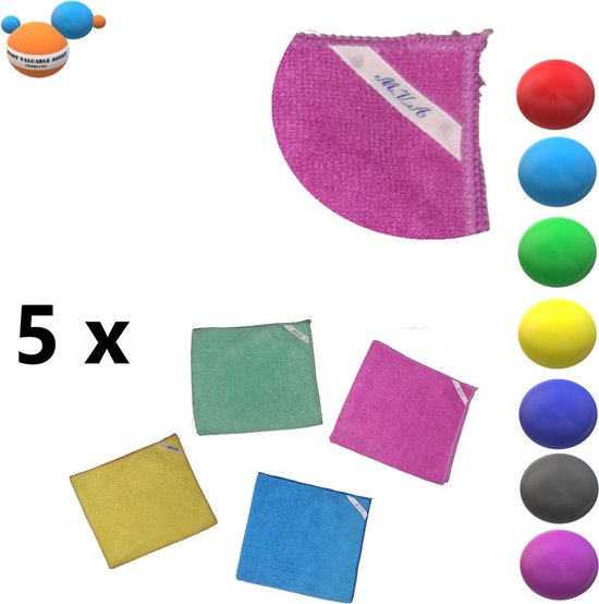 Microvezeldoekjes set 5 stuks| Veelkleurig | Microvezel Doekjes ...