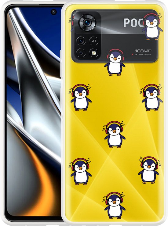 Cazy Hoesje geschikt voor Poco X4 Pro - Penguin Chillin | bol