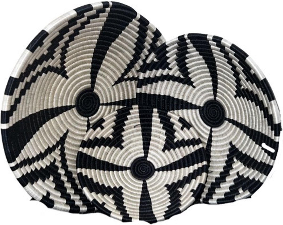 Afrikaanse handmade mand en/of wand decoratie set - wand - mand ...