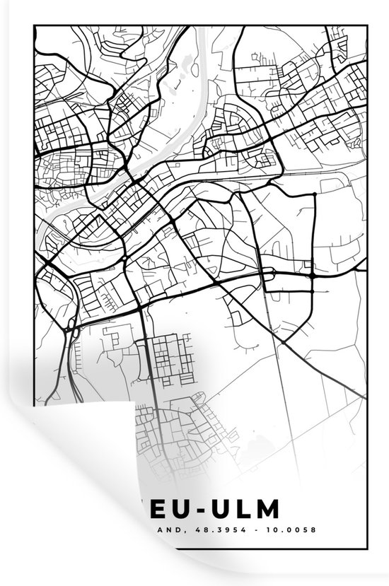 Muurstickers - Sticker Folie - Plattegrond - Kaart - Neu-Ulm ...