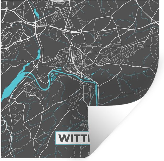 Muurstickers - Sticker Folie - Blauw – Duitsland – Plattegrond ...