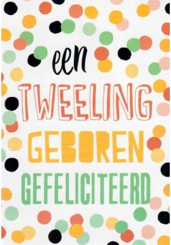 Een tweeling geboren! Van harte gefeliciteerd! Een bijzondere kaart met ...