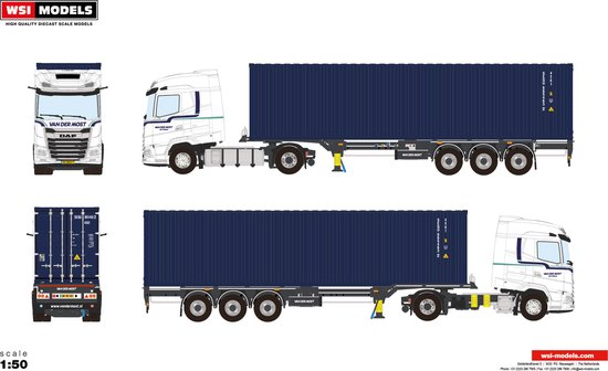 1:50 WSI Models - Van der Most - DAF XG - Trailer & 40FT Container ...