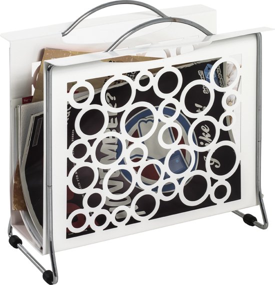 HakuShop Lectuurbak - Wit - Metaal - Tijdschriften bak - 30x18x31cm ...