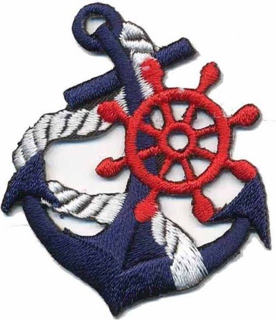 Patch - Strijkembleem - Anker - Donkerblauw 4,5cm | bol.com