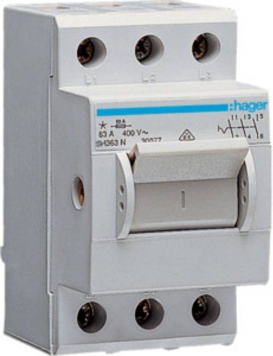 Hager SH363N Hoofdschakelaar Grijs 3-polig 63 A 230 V/AC, 400 V/AC ...