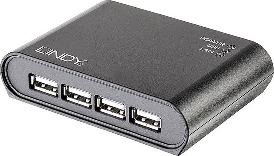 LINDY USB 2.0 Adapter [1x RJ45-bus - 4x USB-A 2.0 stekker] Lindy | bol.com