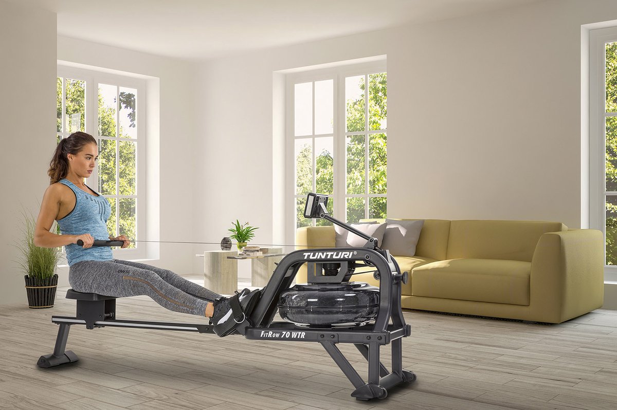 Tunturi Fitrow 70 Water Roeitrainer - Roeimachine met 8 ...