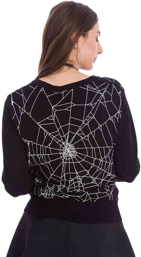 Banned - CREEPY SPIDER Cardigan - S - Zwart | bol