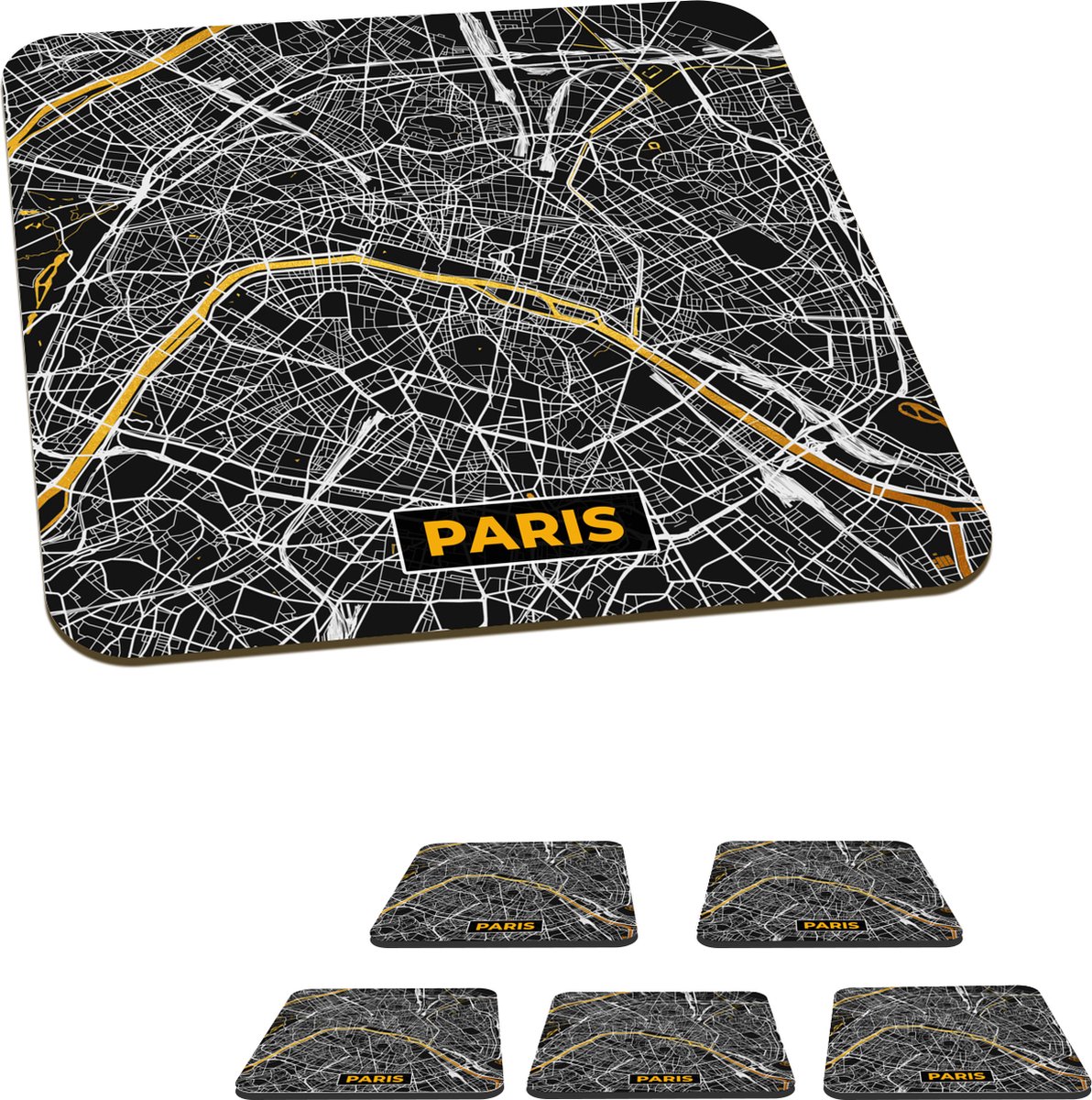 Onderzetters voor glazen - Frankrijk – Paris - Kaart – Plattegrond ...