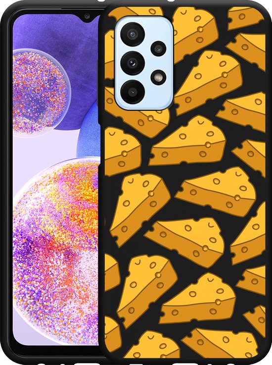Hoesje Zwart Geschikt voor Galaxy A23 Cheesy | bol
