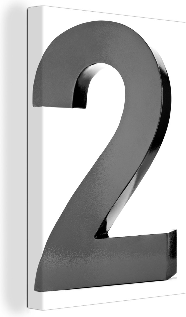 Tableau Peinture A chiffre 2 en métal - noir et blanc - 40x60 cm ...