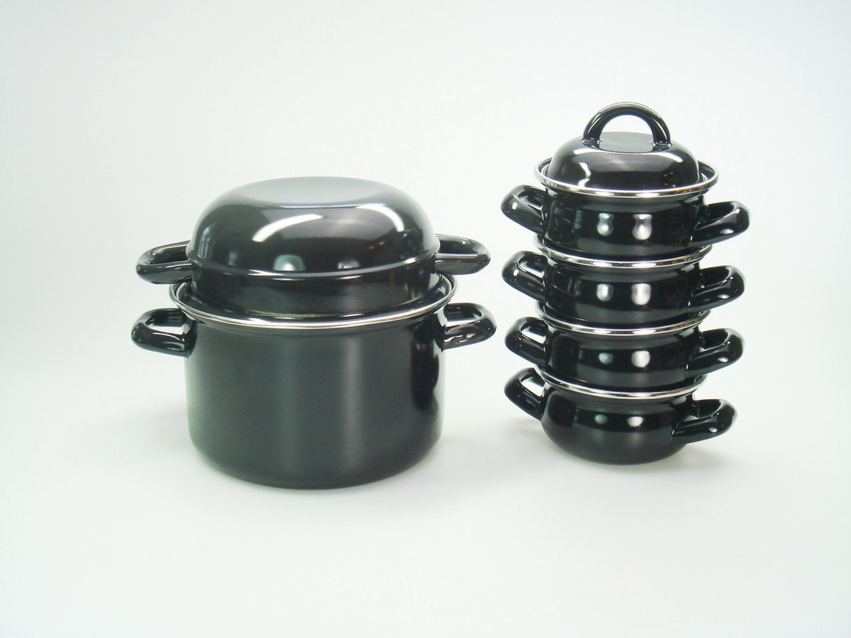 Mosselpan S set 5-delig - Ø 18 cm - 2,5 Liter - met 4 mini pannetjes ...