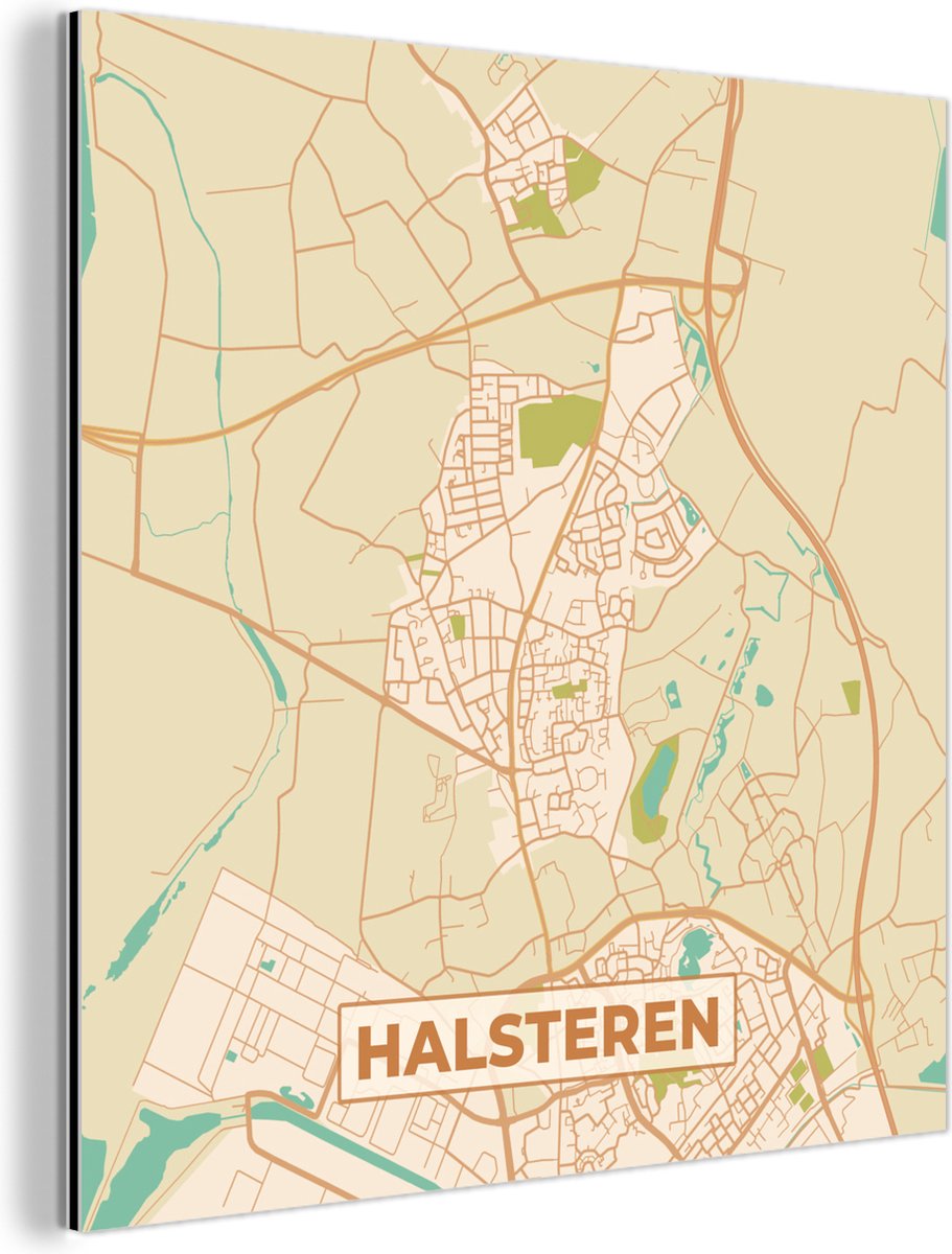 Wanddecoratie Metaal - Aluminium Schilderij - Plattegrond - Halsteren ...