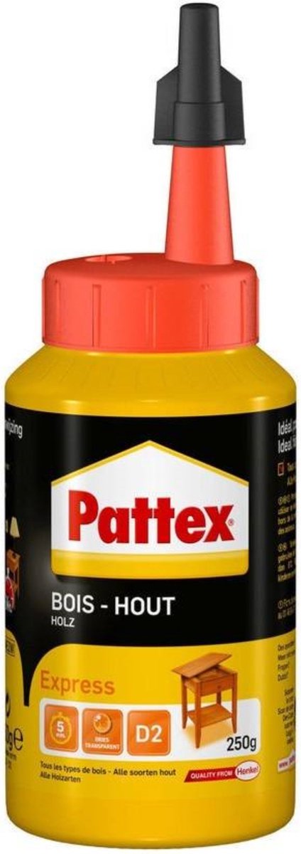 Pattex Houtlijm Express - 250 gram - Transparant | bol