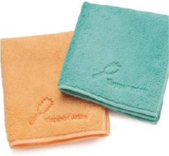 Tupperware Eco Stofdoeken (set van 2) - microvezel (oranje/groen) | bol