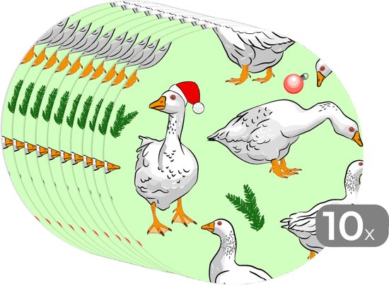 Ronde placemats - Onderlegger - Placemats rond - Gans - Kerstballen - Christmas -... | bol