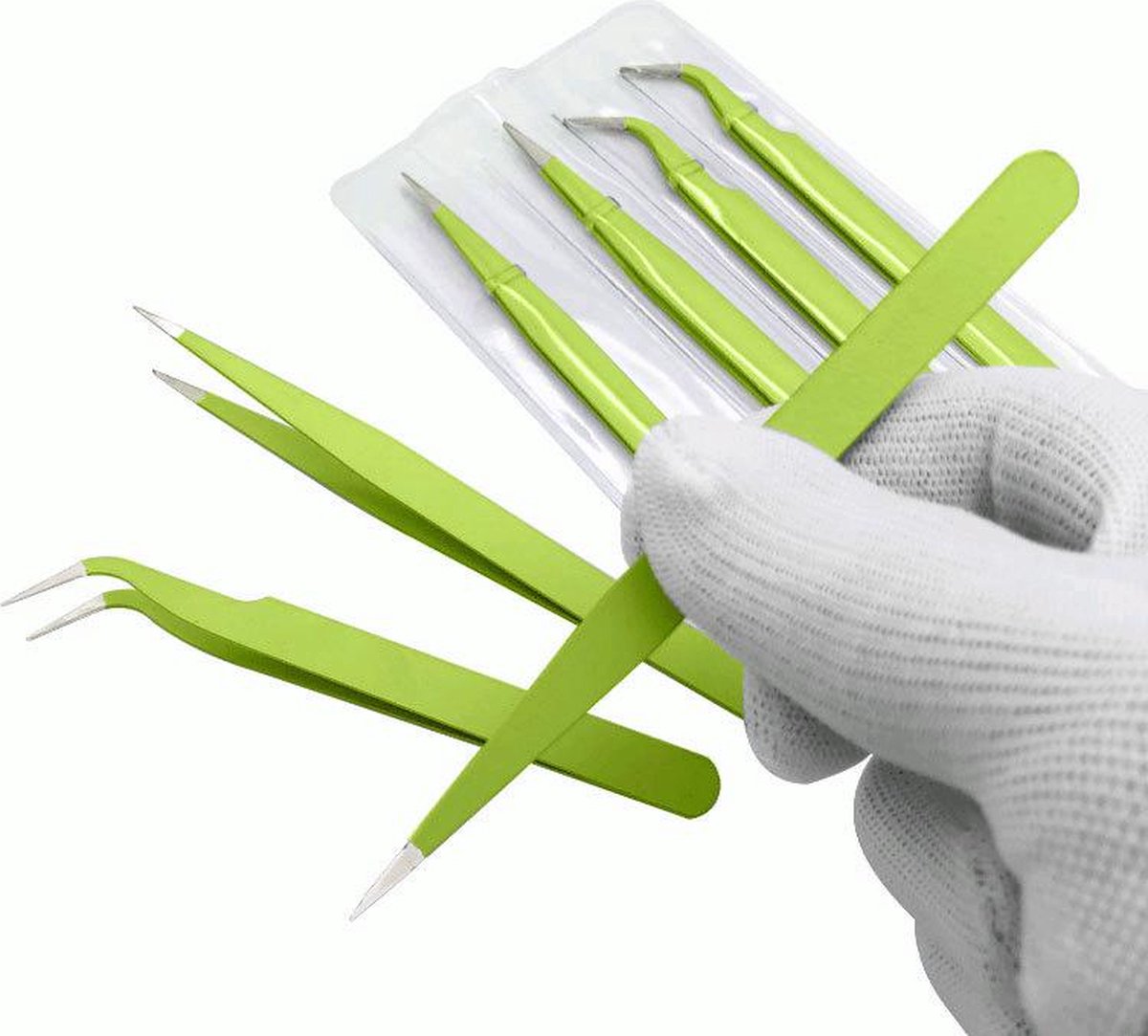 Pincet - Set 4 Stuks - Groen | bol