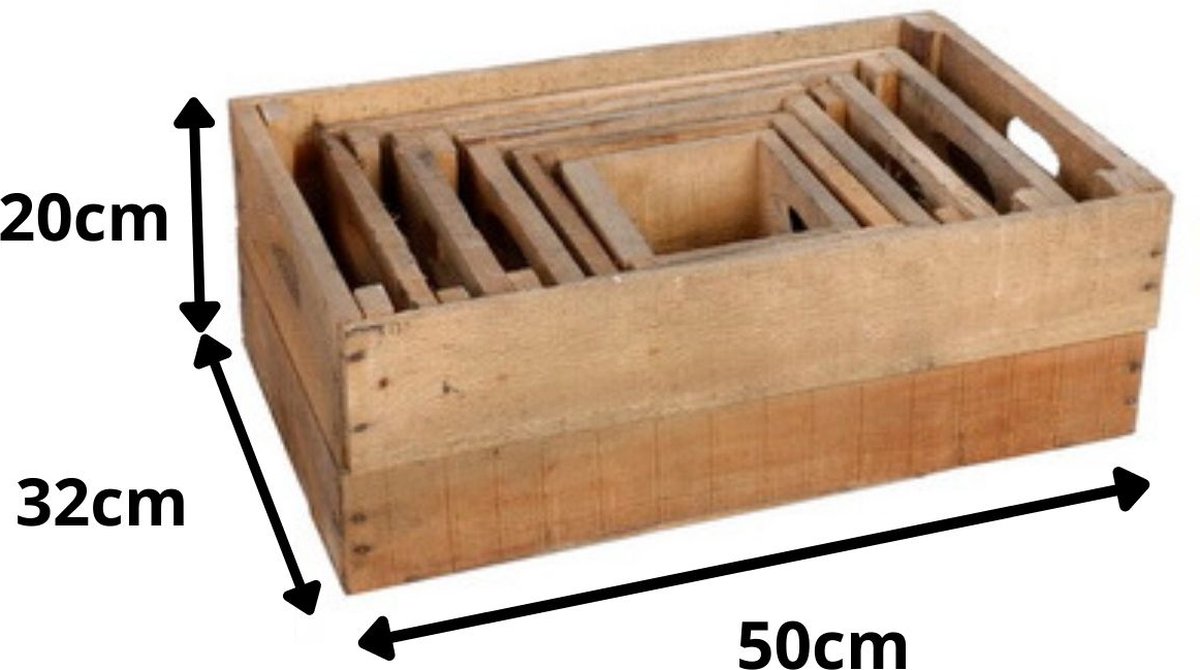 Houten stapel kratten - Fruit kist - Bier krat - Hout In Stijl | bol.com