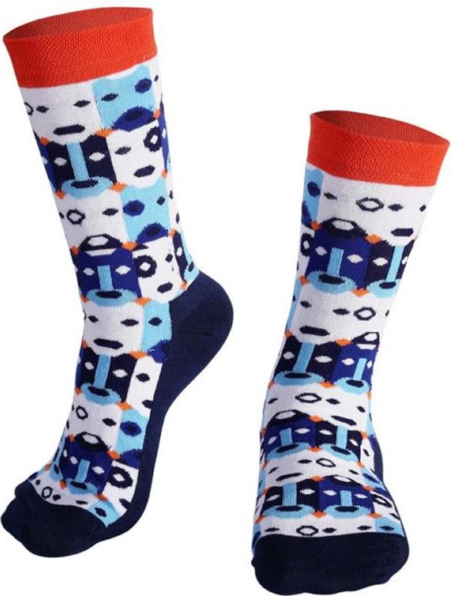 Sockston Socks - Robot Mask Socks - Blue White Black - Grappige Sokken ...