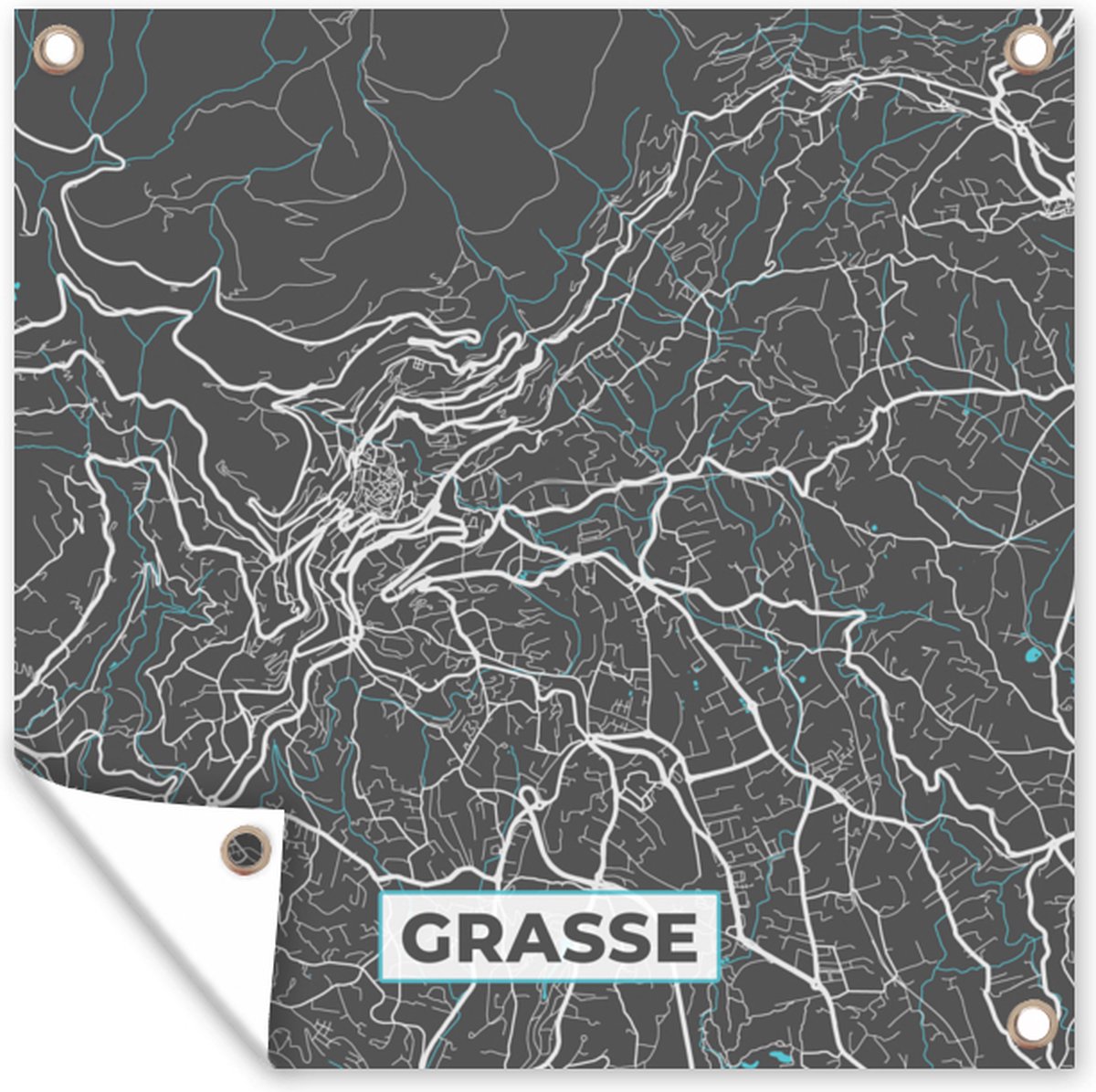 Tuin poster Grasse - Frankrijk - Plattegrond - Stadskaart - Kaart ...