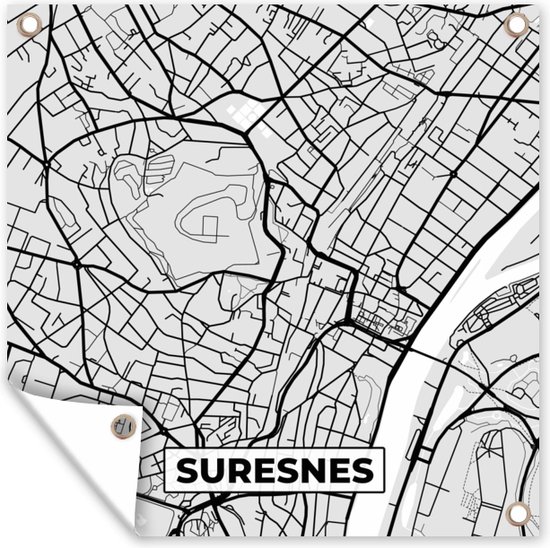 Tuin poster Plattegrond - Kaart - Stadskaart - Frankrijk - Suresnes ...
