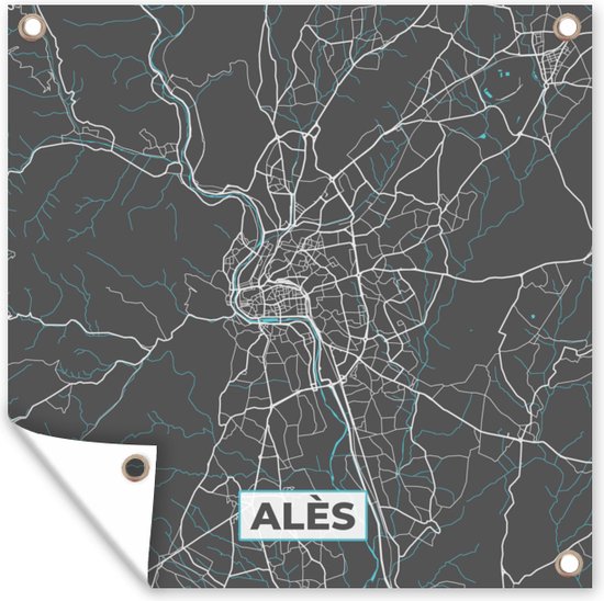 Tuin poster Alès - Frankrijk - Stadskaart - Kaart - Plattegrond ...