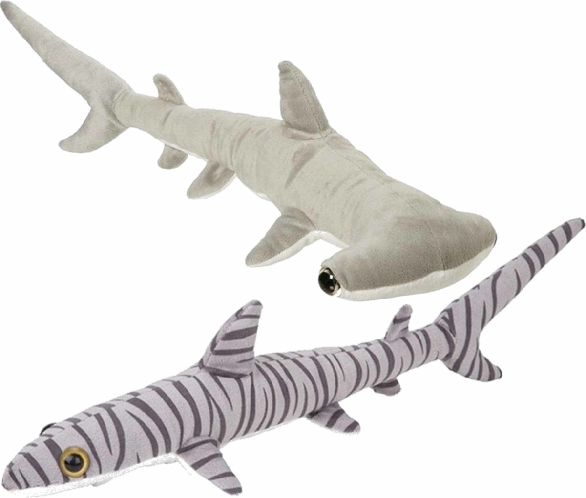 Set van 2x pluche haaien knuffels van 60 cm - Oceaan dieren/vissen ...