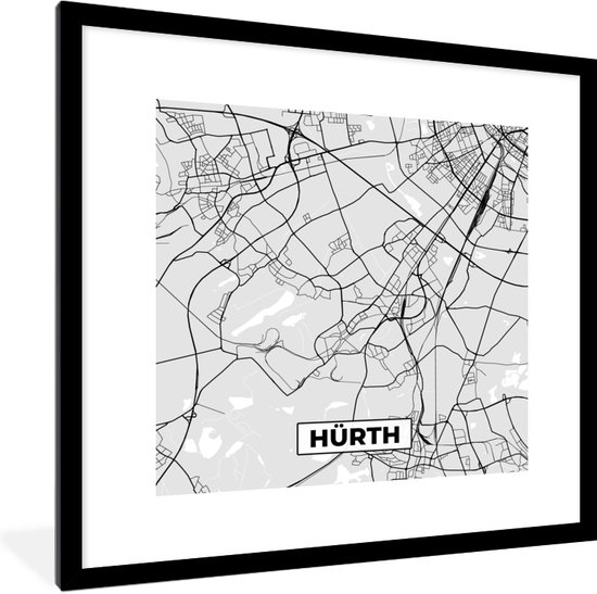 Fotolijst incl. Poster - Hürth - Duitsland - Stadskaart - Plattegrond ...