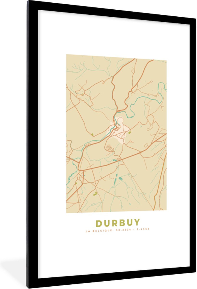 Cadre photo avec affiche - Durbuy - België - Carte - Carte - Plan de la ...