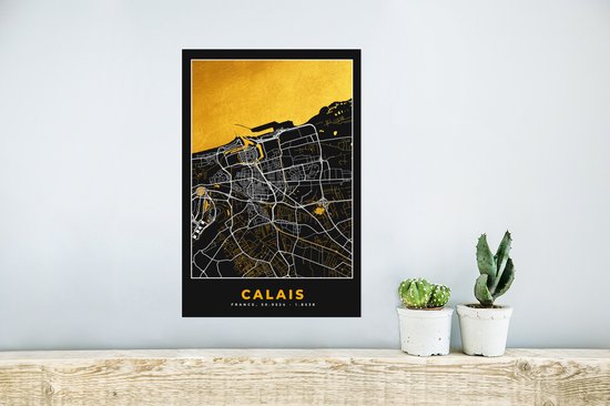 Poster Kaart – Stadskaart – Calais - Plattegrond – Frankrijk - 20x30 cm ...