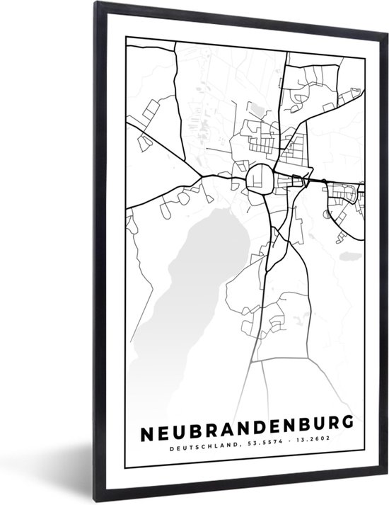 Fotolijst incl. Poster - Stadskaart - Neubrandenburg - Plattegrond ...