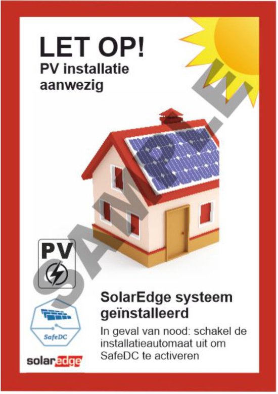 10 stuks PV stickers NEN1010 SolarEdge 50x35mm | bol