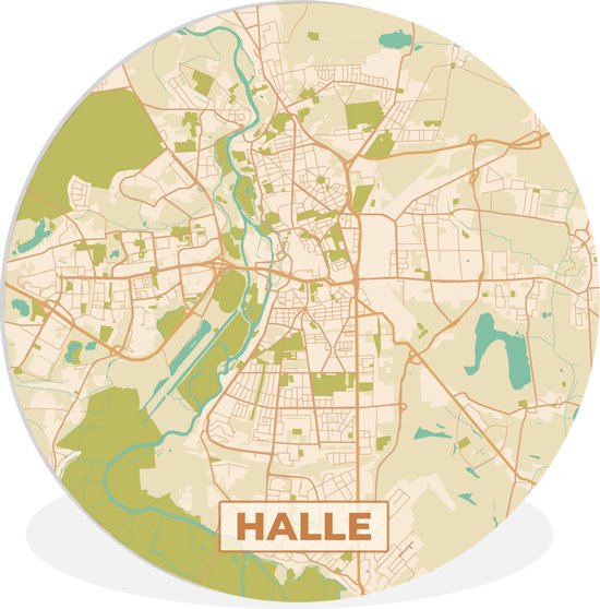 Wall Circle - Wall Circle Indoor - Map - Vintage - Halle - Map - City ...