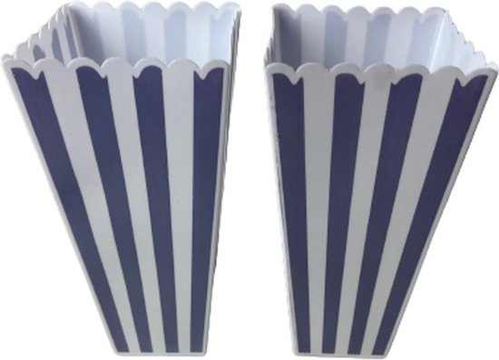 Popcorn bak herbruikbaar - Grijs / Wit - Kunststof - 9 x 9 x 19 cm ...