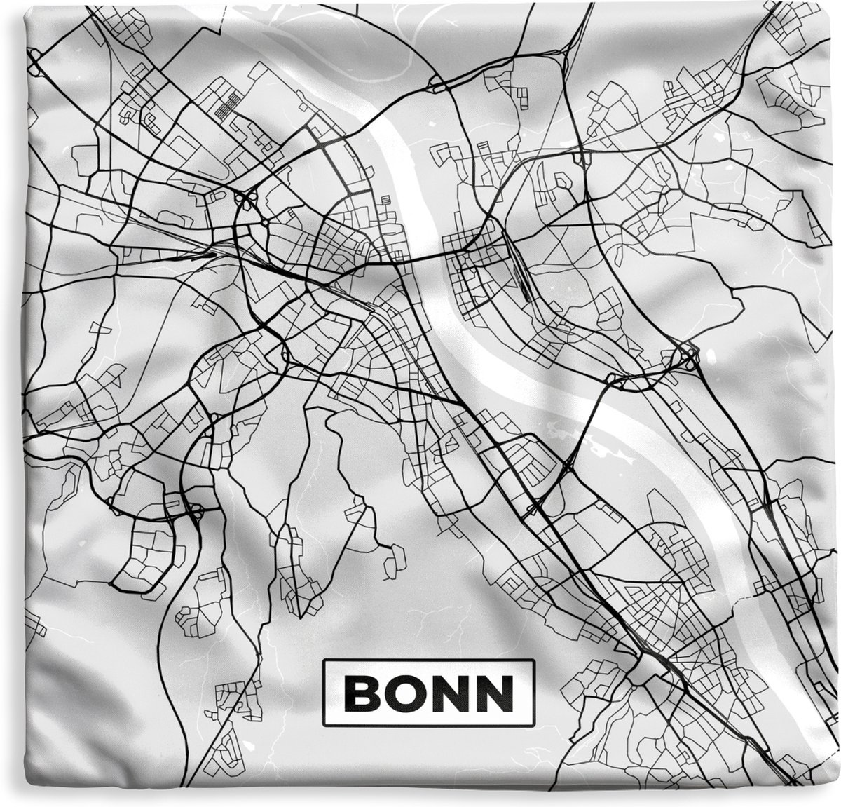 Kussenhoes 45x45 cm - Kaart - Plattegrond - Bonn - Duitsland ...