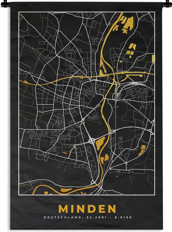 Wandkleed - Wanddoek - Kaart – Plattegrond – Stadskaart – Minden ...