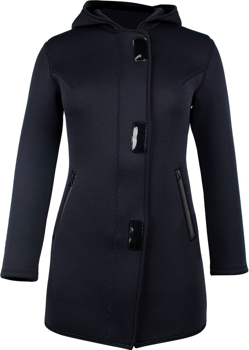 YEAZ NEOCOAT FEMALE Neopreen Mantel NEOCOAT Zwart | bol.com
