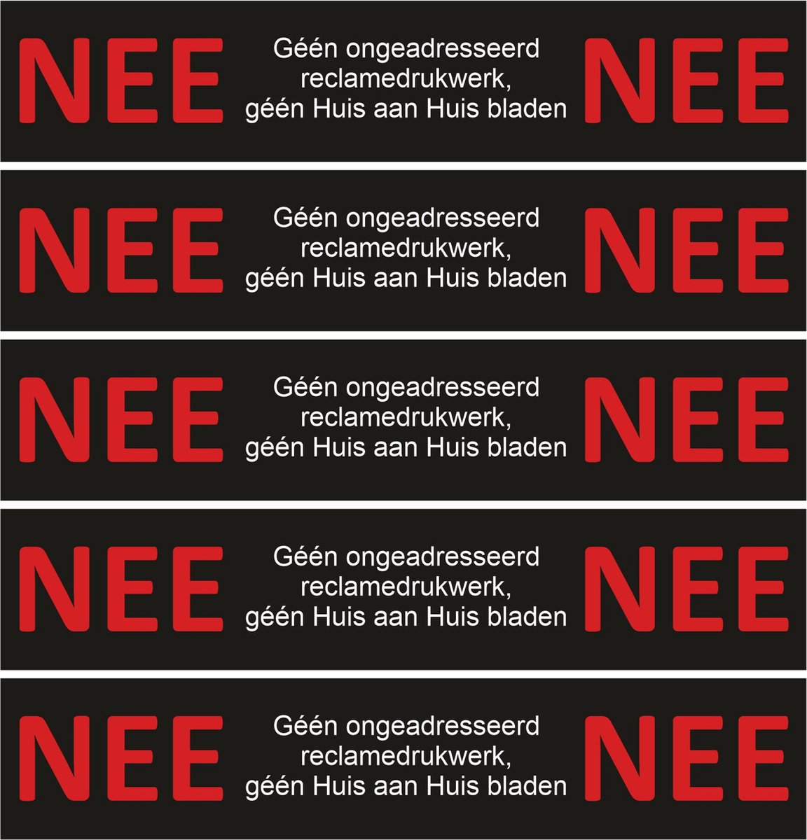 5 stuks Nee Nee sticker voor de brievenbus | bol