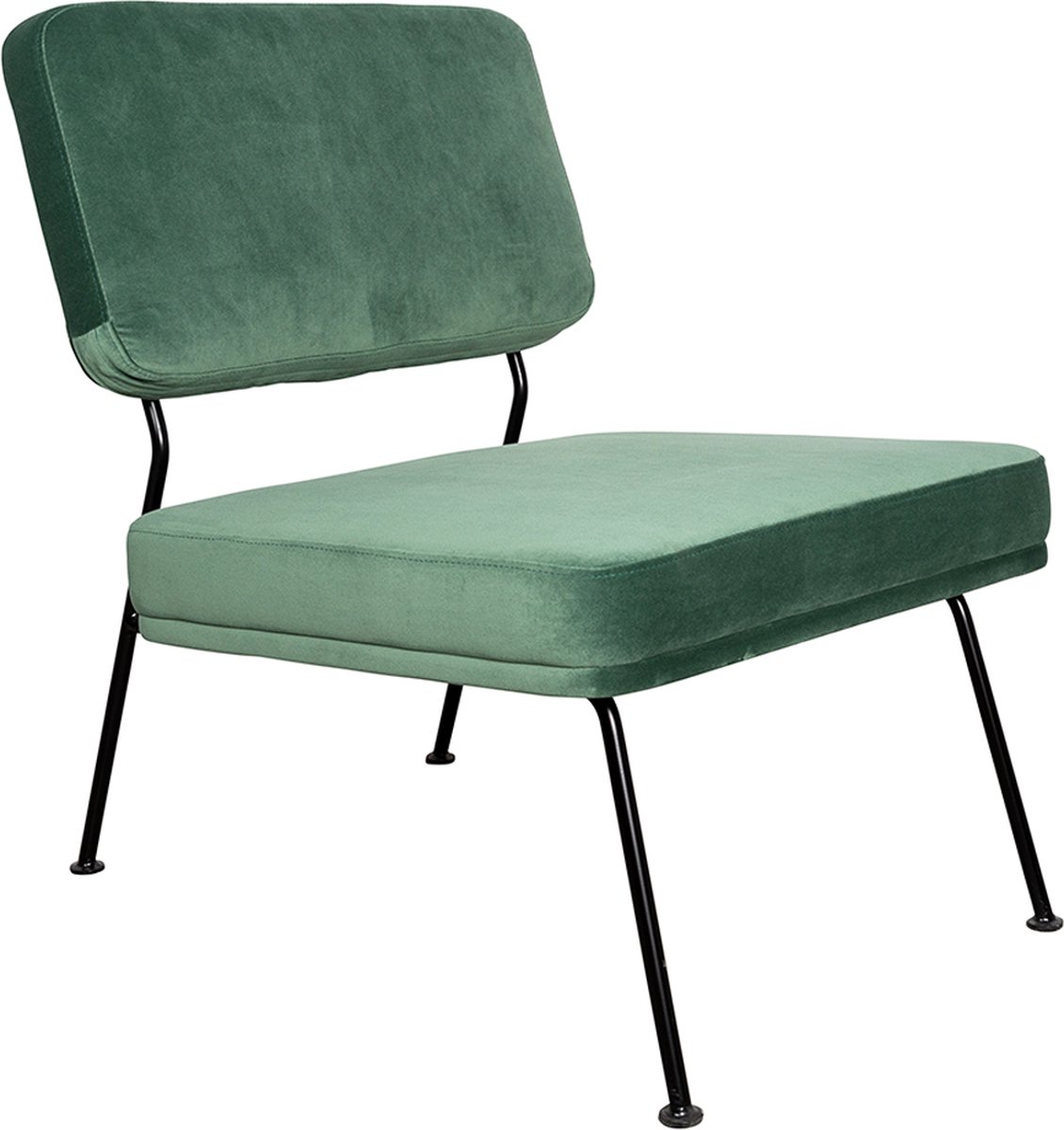 Furnified - Emma Stoel - Donkergroen Velvet - Zwart | bol.com
